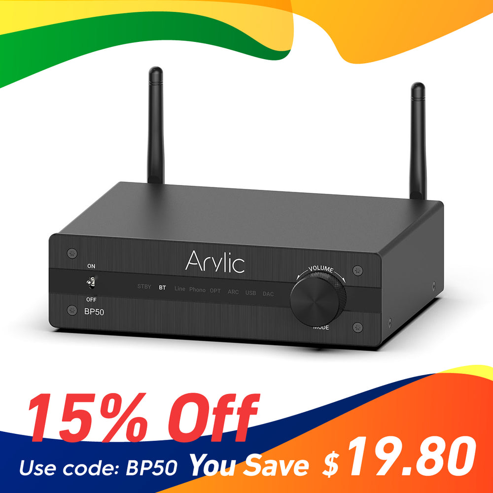 Arylic® BP50 Bluetooth Preamplifier Receiver with Audio Transmitter