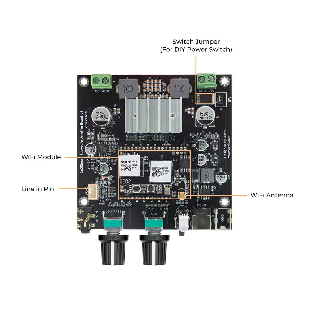 Subwoofer Amplifier Board with WIFI Streaming - Arylic.com